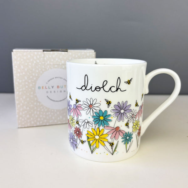 Welsh Diolch Mug | Welsh Mugs and coasters | Adra
