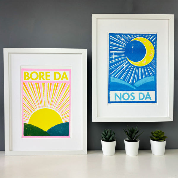Welsh Bore Da print | Welsh art, prints and posters | Adra