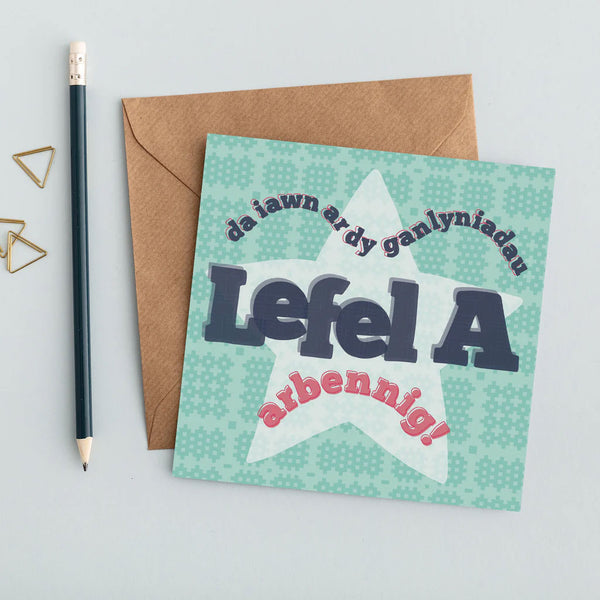 Welsh A Level Card | Welsh Greeting Cards | Adra