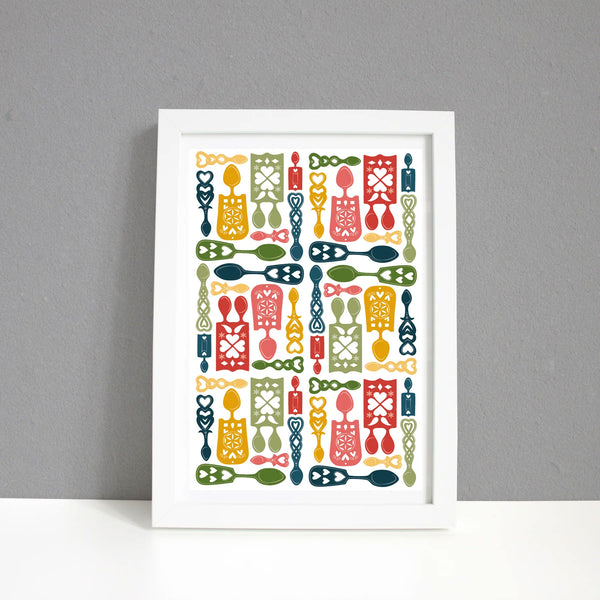 Welsh lovespoon print | Welsh art, prints and posters | Adra