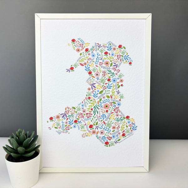 Wales map print | Welsh art, prints and posters | Adra