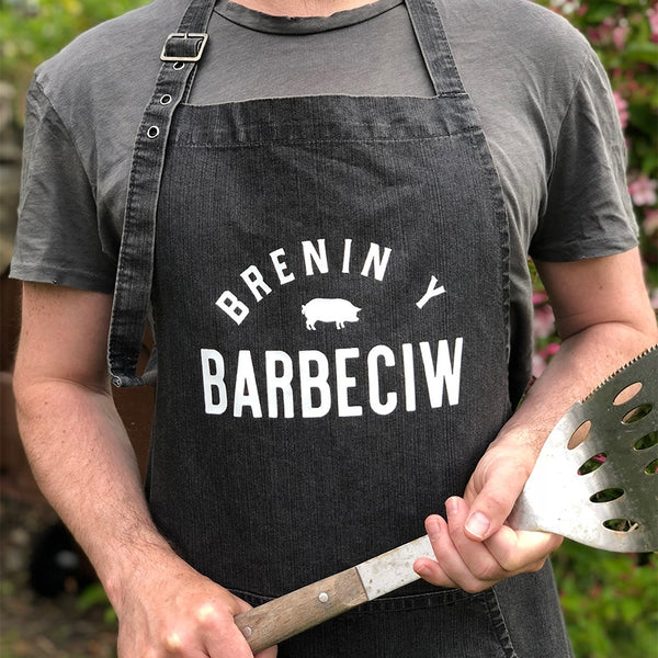 Welsh BBQ King Apron | Welsh Kitchen Textiles | Adra